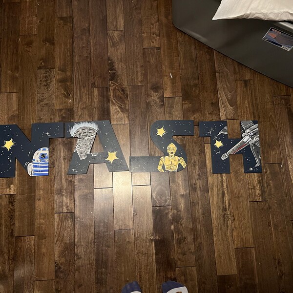 Star Jedi Space Wars Painted Letters, Navy Star Jedi Painted Letters ...