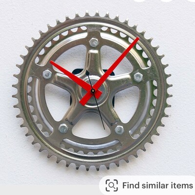 Bike Wheel Clock, Large, Wall, Gear, Cycle, Steampunk, Bicycle, Modern ...