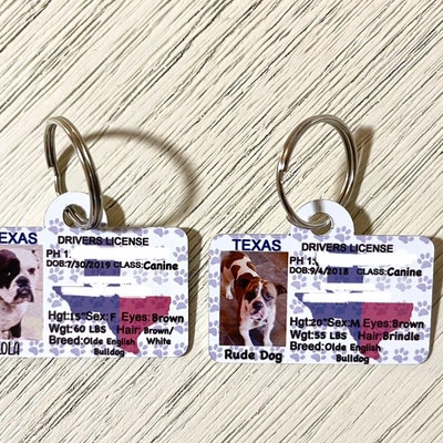 20 Pcs License Plate Rectangle Double-sided Dog Bone Pet ID Tag ...