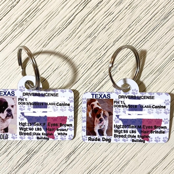 20 Pcs! License Plate Rectangle Double-sided Dog Bone Pet ID Tag ...