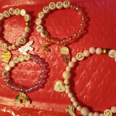 Back to School Stacking Beaded Smiley Face Bead Bracelet School Gift ...