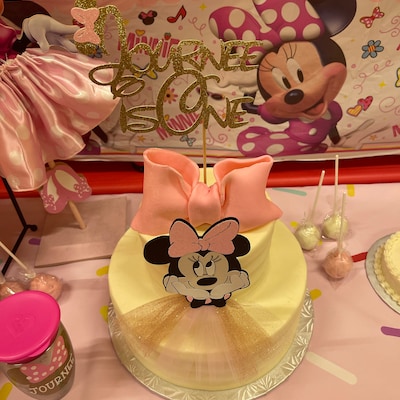 One Minnie Mouse Cake Topper, One Cake Topper, 1st Birthday Minnie ...