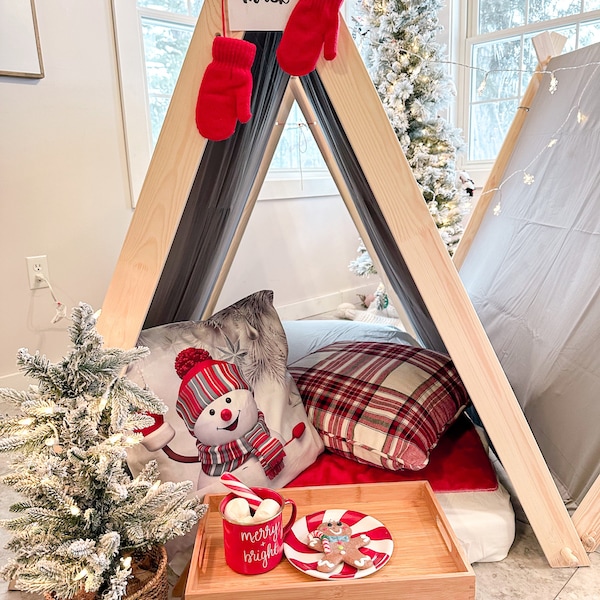 Slumber Party Tent, Teepee Tent for Kid, Sleepover, Wooden Teepee Den ...