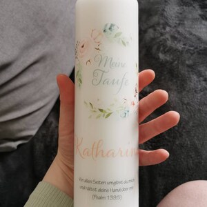 Weiße Taufkerze Kerze zur Taufe oder Geburt Blumenkranz Rosen | Etsy