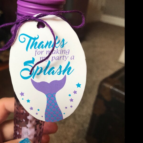 Mermaid Tail Favor Tags: Under the Sea Party Printables (PDF Instant ...