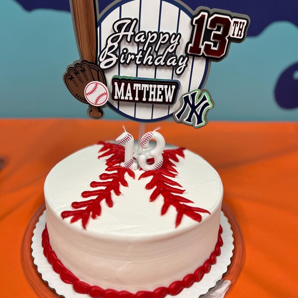 Baseball Cake Topper/ Yankees Inspired / Yankees Birthday/ Baseball ...