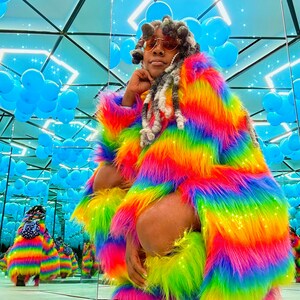 Baby Blue Fur Coat, Fluffy Jacket, Furry, 100% Polyester, Vegan, Fake ...