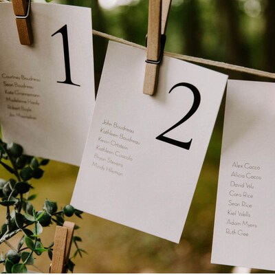 Wedding Seating Table Cards, Poster, Elegant Simple Design Display 100% ...