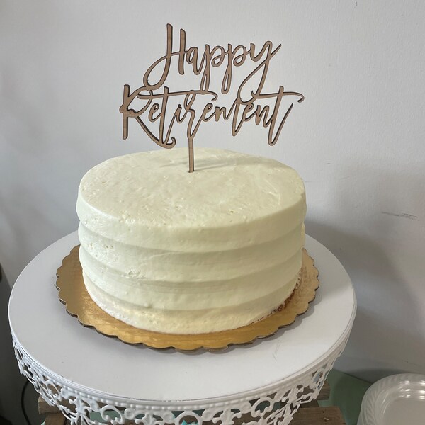 Happy Retirement Cake Topper - Etsy