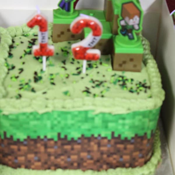 Video Game Pixels Edible Cake Wrap or Gamer Birthday Cake Topper - Etsy