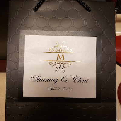 Wedding Monogram Stickers, Adhesive Wedding Labels, Personalized ...