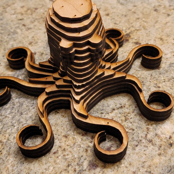 Octopus Layered Decor.laser Cut Files SVG, DXF, CDR, Vector Plans ...