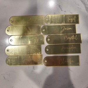 Wedding Place Cards, Wedding Name Card, Custom Gold Arched Wedding Name ...