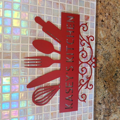 Kitchen Gifts, Custom Metal Sign for Kitchen, Personalized Kitchen ...