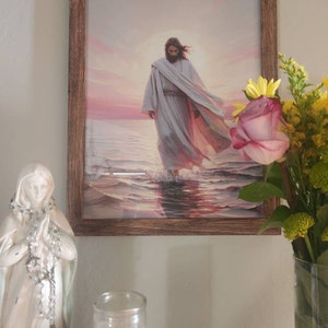 Calming Embrace, Modern Christian Art, Jesus Hugs Girl, Jesus and Woman ...