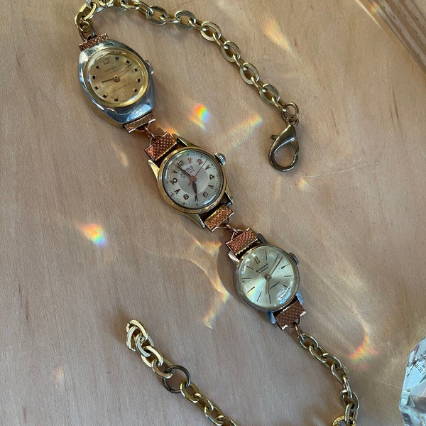 Watch Choker Necklace of Watches Key Compass, Assemblage Eclectic Jewelry, Heavy Metal Hippie ...
