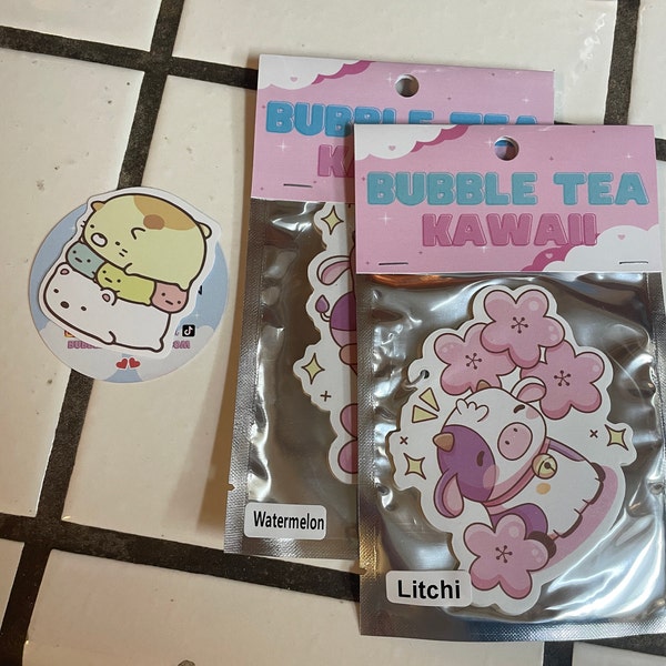 5 Pack Variety Bubble Tea Kawaii Air Freshies - Kawaii Car Air ...