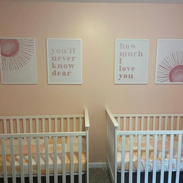 Boho Rainbow Set of 3 Nursery Prints, Girl Nursery Wall Art, Nursery ...