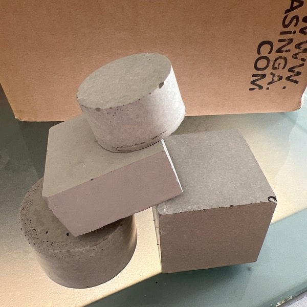 Modular Grey Concrete Photo Prop Set of 4, No54 Geometric Sculpture ...