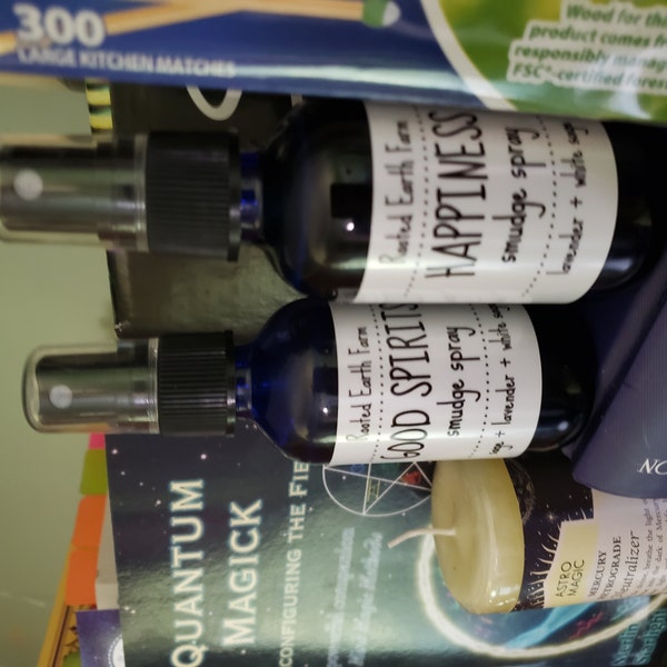 Crystal Infused Smudge Spray, Happiness Spray, Lavender Spray, Sage ...