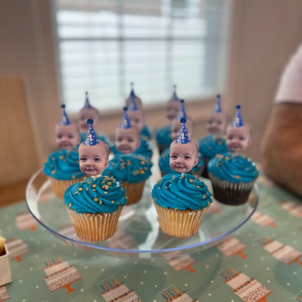 Custom Photo Cupcake Toppers Face Cutout Cupcake Picks Personalized ...