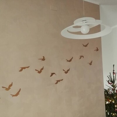 Bird Wall Art, Brass 14 Pieces, Black, Metal, Copper, Steel Birds, Wall ...