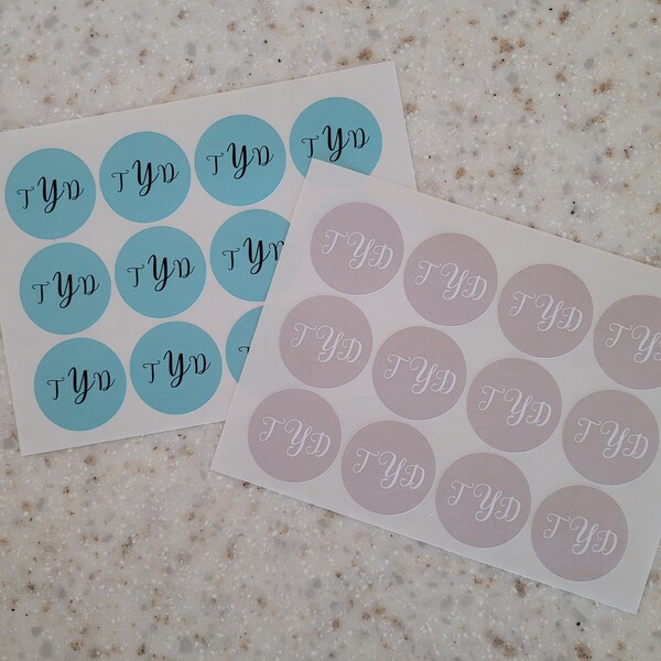 Custom Initials Stickers - Pick Your Color - Letter Stickers - Envelope ...