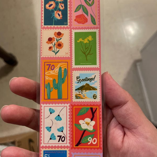 Vintage Nature Stamp Bookmark Flower Autumn Garden Butterfly Travel ...