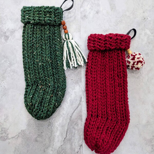 3 SIZES Pixie Stocking Pattern Video Tutorial 4 Knit-dupe Stitches ...
