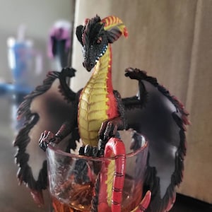 HOT CHOCOLATE DRAGON Figurine, Dragon in Cup, Brown Dragon, Gift,unique ...
