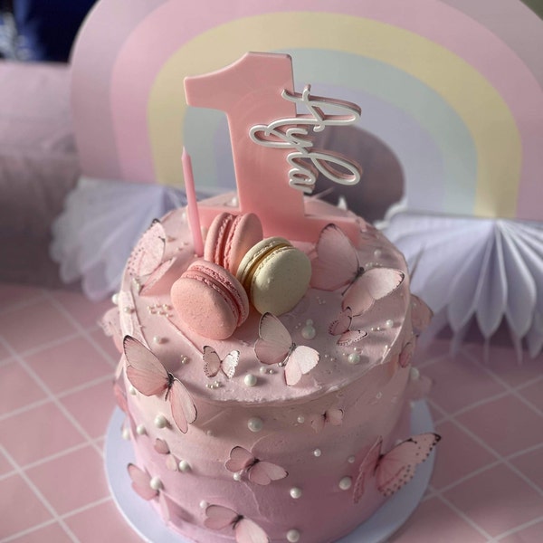 One Cake Topper Girl, 1 Cake Topper Girl, First Birthday Cake Decor ...