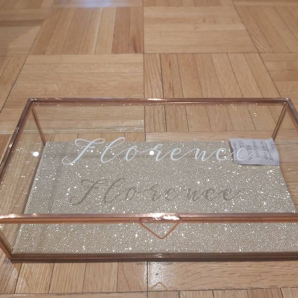 Personalized Script Name Glass Jewelry Box - Custom Name Jewelry Box ...