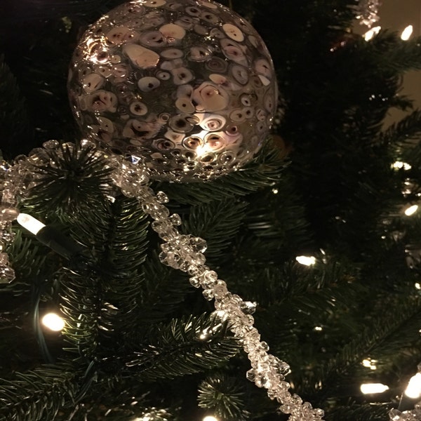 Crystal Clear Garland Acrylic Beaded 18 Feet Christmas Holiday Tree ...