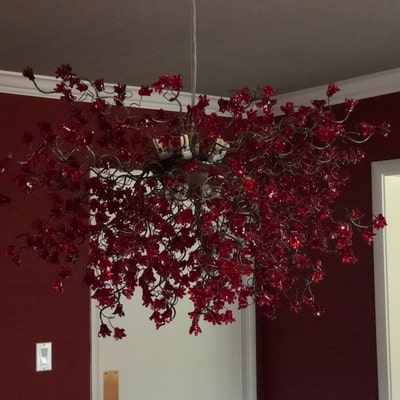 Red Light Fixture, Modern Hanging Chandeliers for Dining Room, Living ...