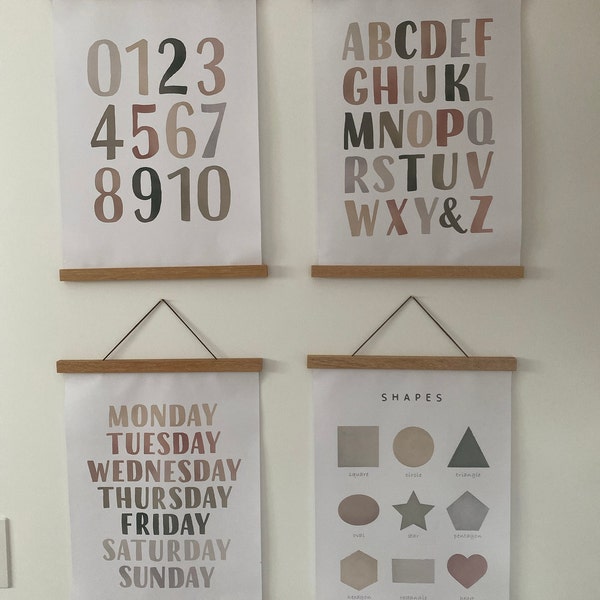 Set of Educational Posters, 8 Homeschool Prints, Montessori Classroom ...