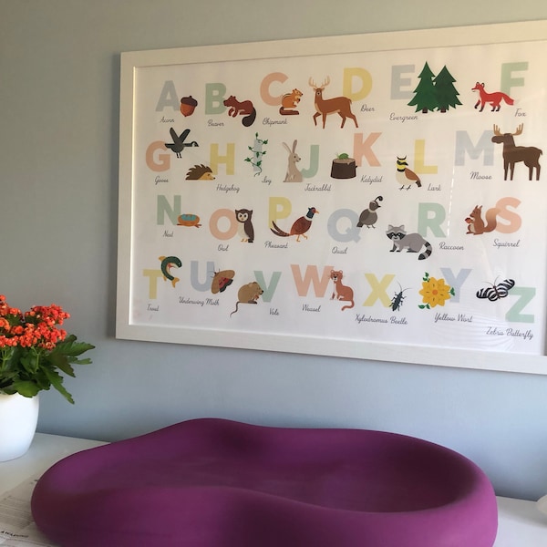 Woodland Animal Alphabet / Nursery Decor / Hunter Baby / Playroom Wall ...