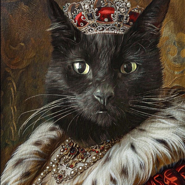 Custom Royal Cat Portrait Renaissance Cat Painting Royal Dog Portraits ...