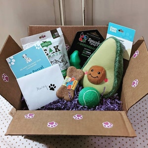 Pup Parcel Doggy Gift Box FIVE Treats/toys - Etsy