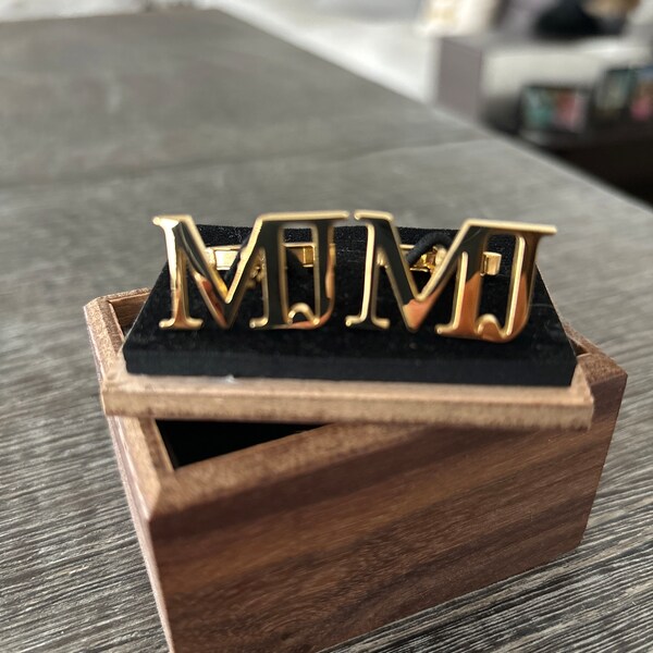 Sterling Silver Initial Cufflinks - Personalized Name Cufflinks - Groom ...