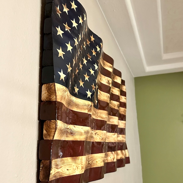 Wavy Wood Police Support Flag - Etsy