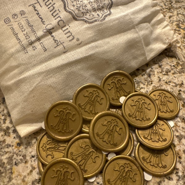 3D Wax Seal, Heart 4, Wax Seal, Gold Wax Seal, Adhesive Envelope ...