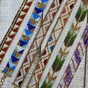 Pink Rose Gold Bead Loom Pattern, Geometric Loom Bracelet Pattern ...