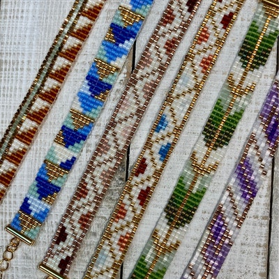 Ombre Loom Bead Pattern Miyuki Bracelet Pattern Brick Stitch - Etsy