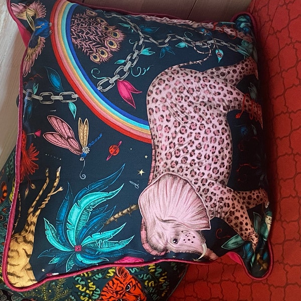 Small Cushion Cover Sanderson Bambi Cotton Floral Double Sided Piped ...