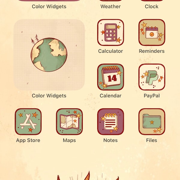 Celestial Sunset IOS App Icons | Space Theme App Covers | IOS 16, 17 ...