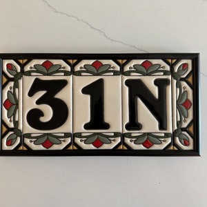 House Numbers Address Tiles Framed Set Custom Address Tiles Sign Hand ...