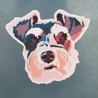 Schnauzer Stickers, Schnauzer Vinyl Matte Stickers, Schnauzer Dog Puppy ...