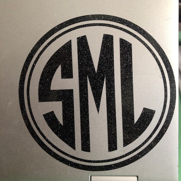 Monogram Sticker for Laptop | Laptop Decal | Laptop Sticker | Computer ...