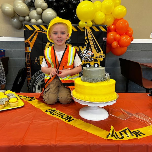 Construction Birthday Party, Personalized Wood Construction Truck Crane ...