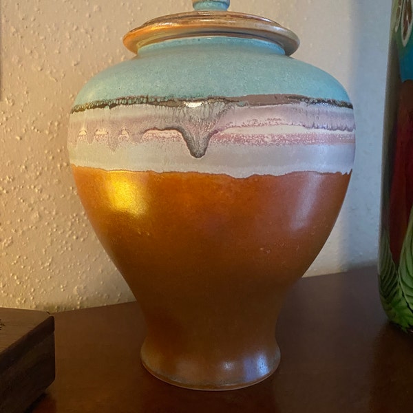 Ceramic Cremation Urn: Memorial Urn for Adult "blue/purple 220 Cubic ...